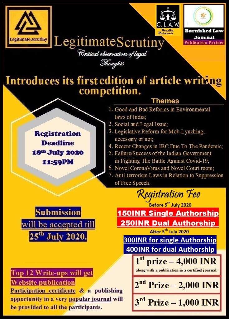 1ST NATIONAL ARTICLE WRITING COMPETITION BY LEGITIMATE SCRUTINY ...