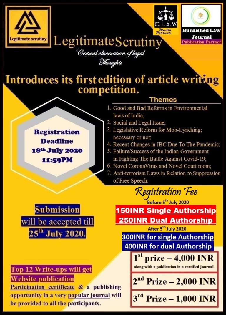 1ST NATIONAL ARTICLE WRITING COMPETITION BY LEGITIMATE SCRUTINY ...