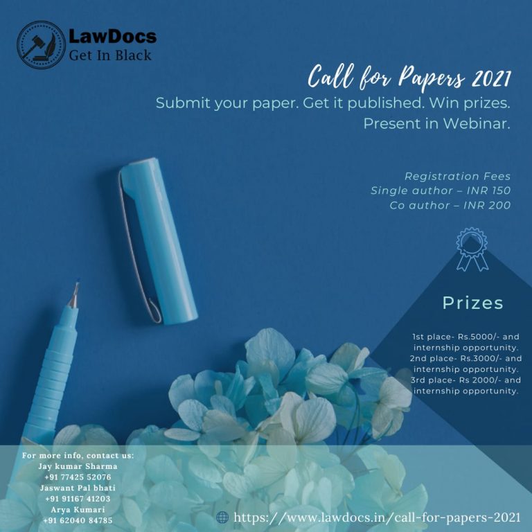 CALL FOR PAPERS BY LAWDOCS : SUBMIT NOW!!