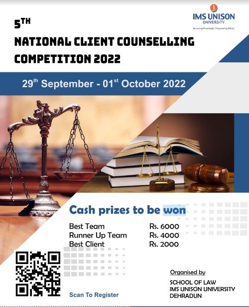 5TH NATIONAL CLIENT COUNSELLING COMPETITION [29TH SEPTEMBER, 2022- 1ST ...