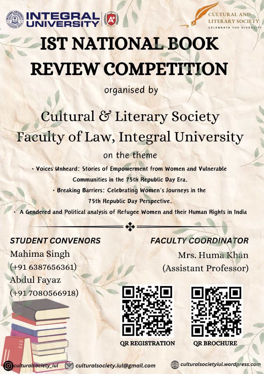 1ST NATIONAL BOOK REVIEW COMPETITION BY CULTURAL & LITERARY SOCIETY ...