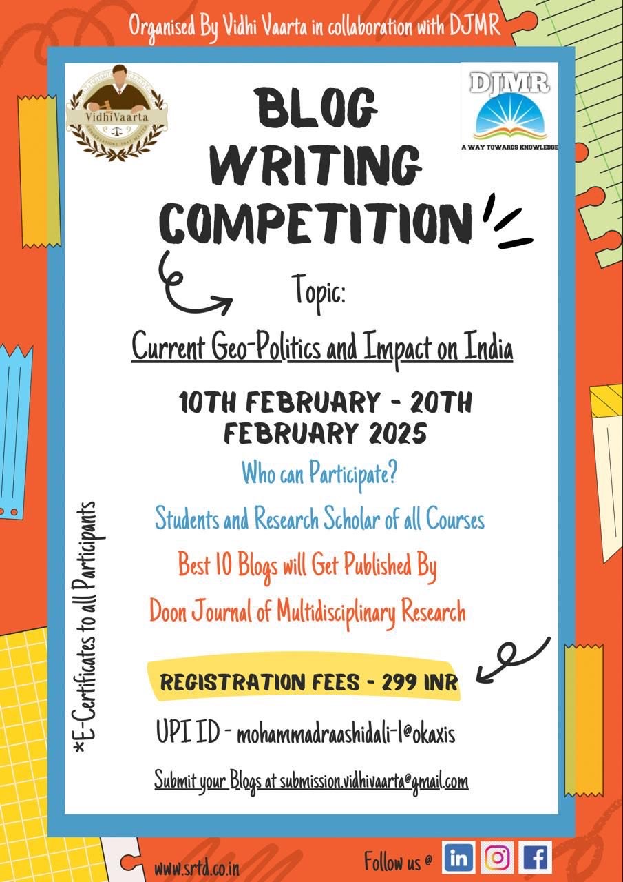 Vidhi Vaarta announces Blog Writing Competition 2025 in collaboration ...