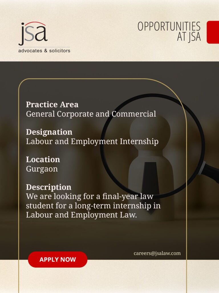 Opportunity at JSA | Long-Term Internship | Labour & Employment Practice