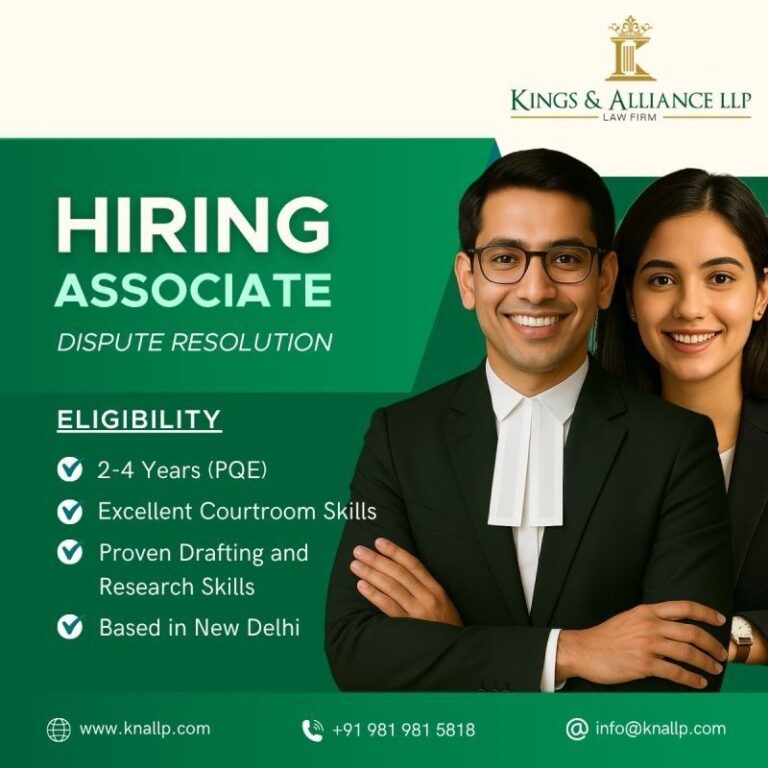 Hiring Opportunity | Associate – Dispute Resolution | Kings & Alliance ...